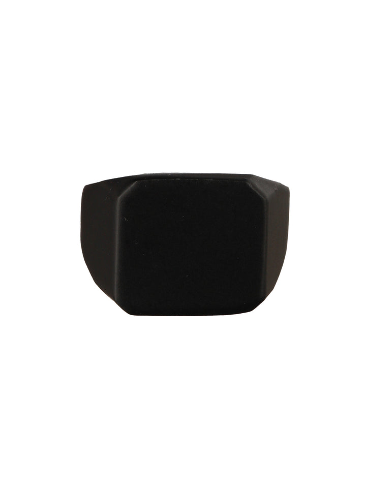 Bold by Priyaasi Solid Black Block Finger Ring for Men